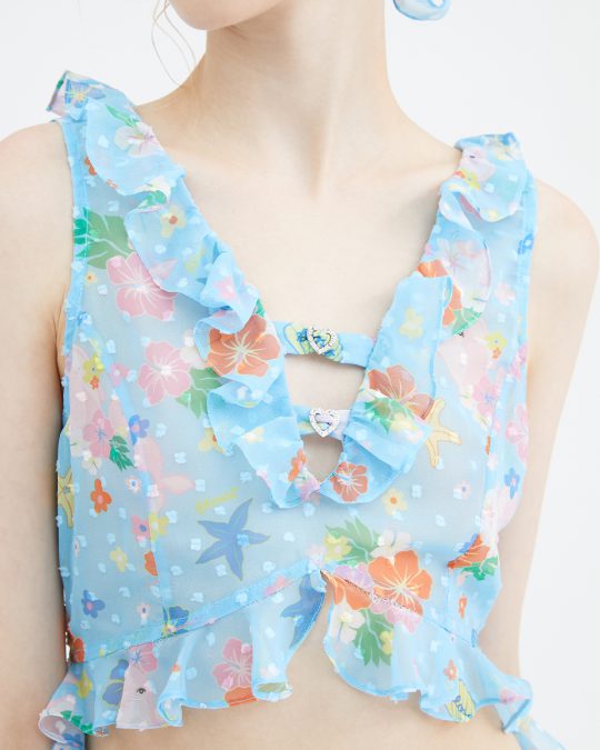 Under the sea Ruffle Top